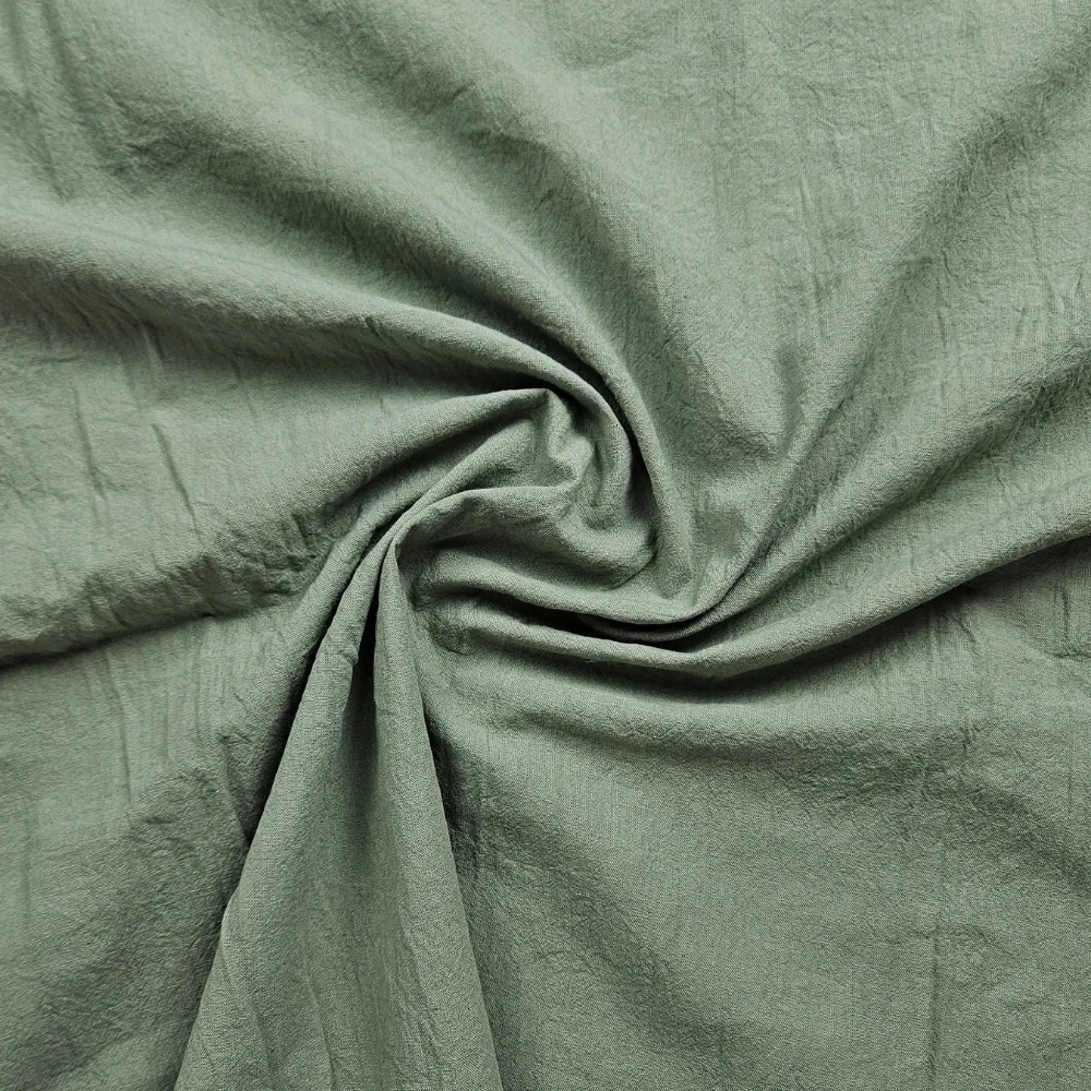 Tela Tusor Verde Seco 100% Algodón